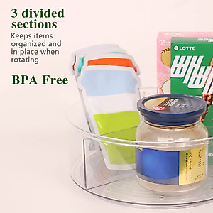 Homusutori Clear Plastic Lazy Susan Toiletries Organizer Turntable Cosmetics Storage Box Spice Organizer Tray for Kitchen Bedroom Bathroom (2 Pack)