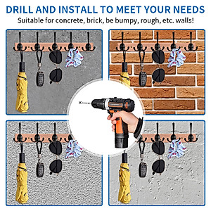 Coat Rack Wall Mounted, Entryway Wall Clothes Rack Hooks with 5 Heavy Duty Metal Three Hooks, Wooden Coat Hooks Wall Mount with 2 Mounting Types for Hanging Jacket, Backpack, Towel, Keyholder, Hats