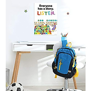 Carson Dellosa Education All Are Welcome Everyone Has a Story Poster—Motivational Wall Art or Bulletin Board Decor, Inspirational Classroom, Office, Homeschool Decorations (13.37" x 19")