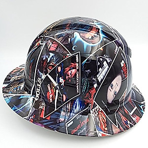 Wet Works Imaging Customized Pyramex Full Brim Horror Movie Poster Hard Hat with Ratcheting Suspension