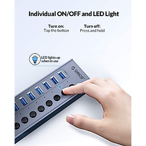 ORICO 13 Port BC1.2 USB 3.0 Hub + Quick Charge with Individual Switches 13 Port USB Data Hub self Power 12V/5A (60W) Black