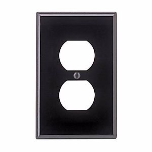 Leviton PJ8-E 1-Gang Duplex Receptacle Wallplate, Midway Size, 20-Pack, Black, 20 Count