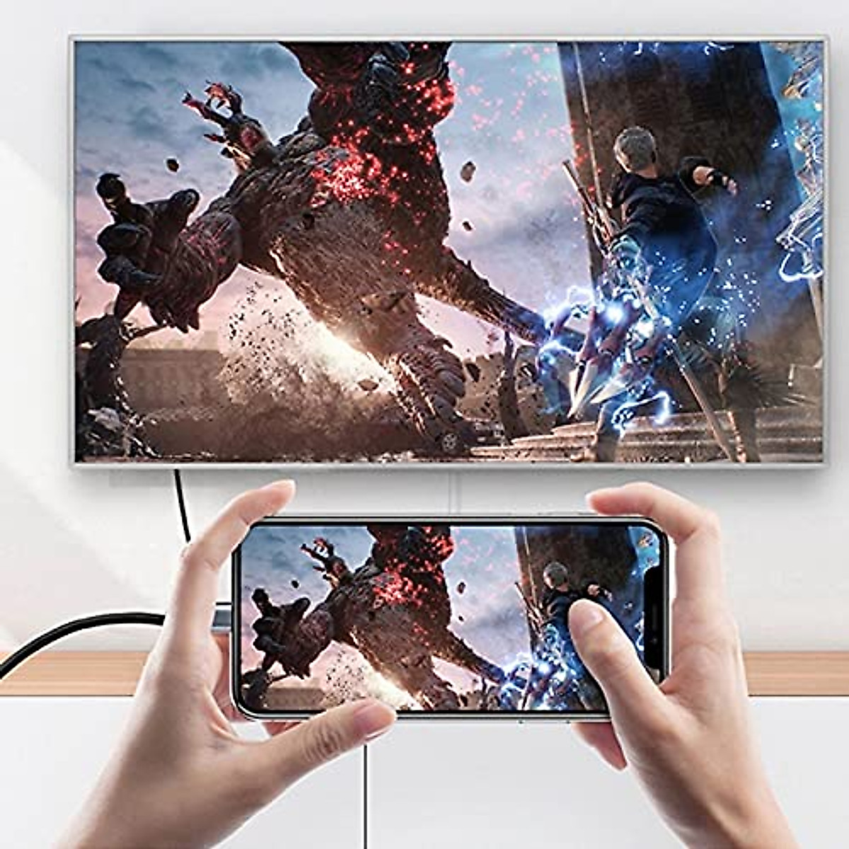 NFHK USB-C Type C Female Source to HDMI Sink HDTV & PD Power Adapter 4K 60hz 1080p for Phone & Laptop