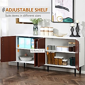 SEASD Sideboard Buffet, Kitchen Storage Cabinet Console Table with Adjustable Shelves Large Countertop