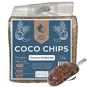 Southside Plants Coco Chip Medium Coconut Substrate for Garden Potting Soil - 100% Organic & Eco-Friendly 11 lb Brick for Indoor & Outdoor Flowers Plants Growth – 5 Kg