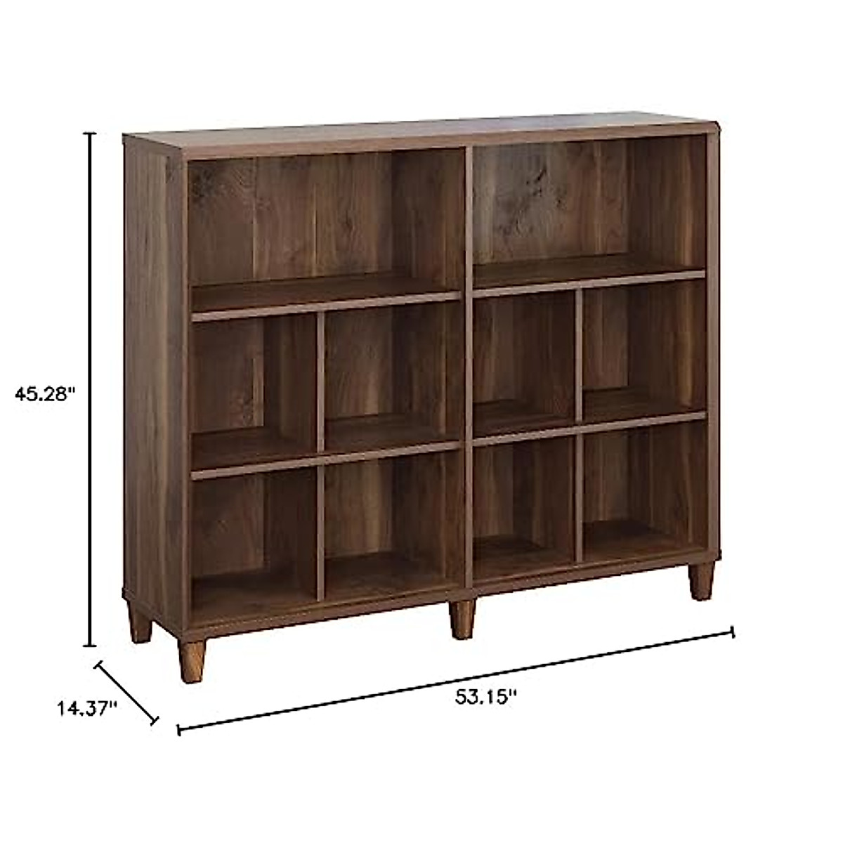 Pemberly Row Modern Engineered Wood Bookcase in Grand Walnut