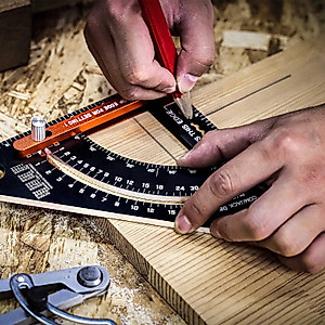 Vanquish Rafter Square for Carpentry, 7 Inch Aluminum Carpenter Square (4027), Black