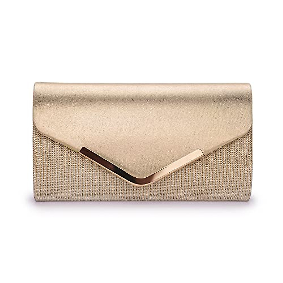 ERIJUNOR E728 Clutch Purse For Women Classic Evening Envelope Bags Shining Party Bridal Prom Crossbody Handbag Champagne