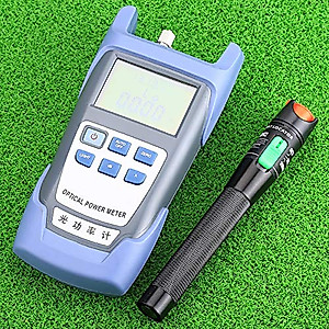 Fiber Optic Power Meter with 30KM Aluminum Visual Fault Locator FC-LC Adapter Fiber Optic Cable Tester Test Test Tool for CATV Telecommunications Engineering Maintenance