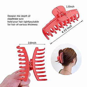 10 Colors 4 Inch Matte Nonslip Hair Claw Clips - Strong Hold Accessories for Thick and Thin Hair, Trendy Jaw Clips for Women