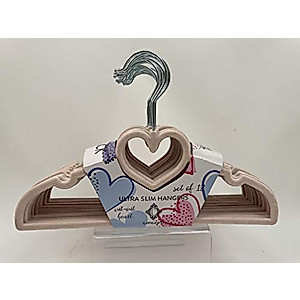 Hangers- Kids 18PK Hangers, Heart Shape Cut Out, Light Pink