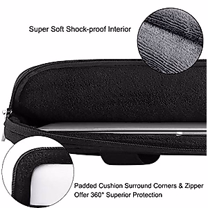 Voova Laptop Sleeve Case Bag Compatible with Macbook Air/Pro 13.3 M2, MacBook Pro 14 M1, 13.5 Surface Laptop 4/3, 13-14 Inch Dell XPS Hp Acer Asus Chromebook Computer Carry Briefcase with Strap,Black