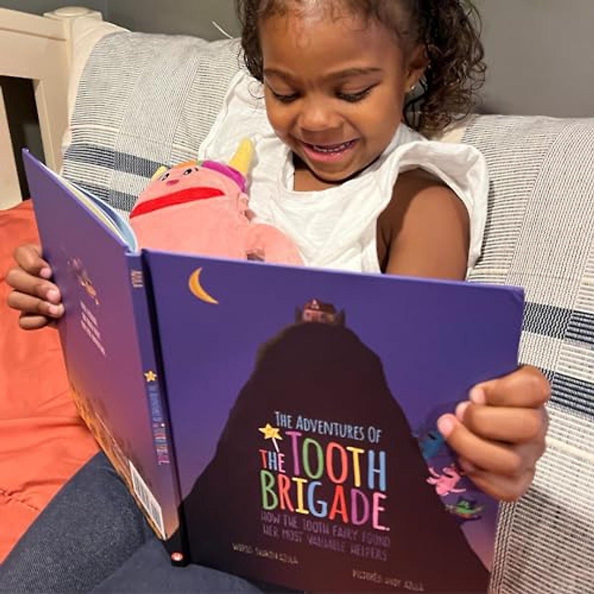The Tooth Brigade Book and Tooth Fairy Pillow Bundle, Interactive Set Includes 8" Plush Toy with Lost Tooth Pocket and Adventures of The Tooth Brigade Hardcover Book (Ollie Bundle)