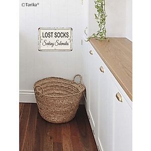 Lost Socks Seeking Solemates 20X30 cm Metal Retro Look Decoration Plaque Sign for Home Kitchen Bathroom Farm Garden Garage Inspirational Quotes Wall Decor
