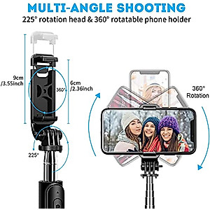 Selfie Stick Tripod with Remote Phone Recording Stand, Travel Tripod for iPhone Cell Phones, Cellphone Filming Tripod Travel Necessories Gift for Men Women, Tripode para Celulares Tripie para Celular