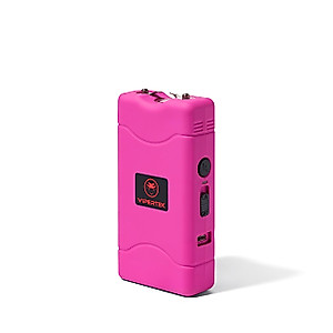 VIPERTEK VTS-880 Mini Stun Gun Rechargeable with LED Flashlight, Pink