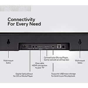 Denon Home Sound Bar 550 - Compact 3D Surround Sound, Dolby Atmos & DTS:X, Built-in HEOS, Amazon Alexa, Seamless Integration with Denon Home 150, 250, 350 Wireless Speakers for Multi-Room Audio, Black