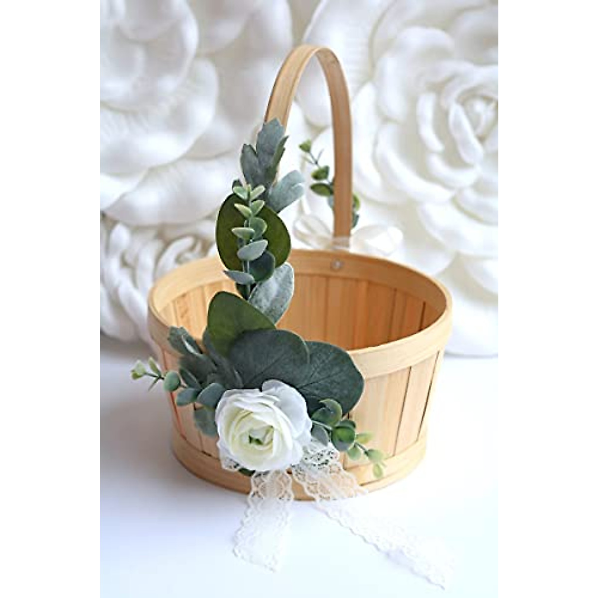 Willow Basket, Flower Girl Basket, Willow Flower Basket, Rustic Flower Girl Baskets, Decorated Basket, Wood Wedding Baskets, Flower Baskets (Pillow Personalized)