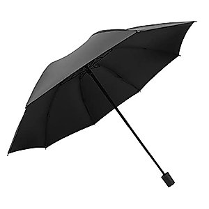 GENMAI SOEASY Compact Travel Umbrella for Rain,8 Ribs Strong Windproof Umbrellas Auto Open & Close Collapsible Small Folding Portable Umbrella for Car,Backpack Men and Women Manual Black
