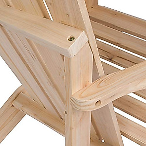 Shine Company 4617N Rockport Wooden Adirondack Chair | Outdoor Patio Chair | Firepit Chairs for Garden, Backyard, & Deck – Natural