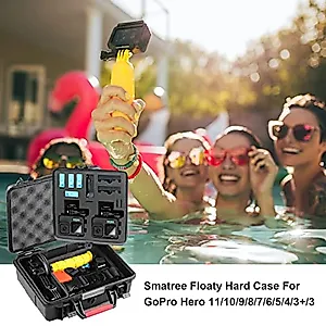Smatree SmaCase GA500 Floaty/Water-Resist Hard Case Compatible for GoPro Hero 11/10/9,8,7,6,5,4,3 Plus, 3, 2, 1,GoPro Hero (2018),DJI Osmo Action, 7.9 Liter Update(Camera and Accessories Not Included)