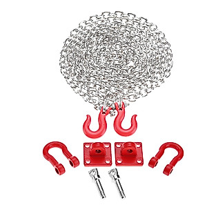 U Shaped Tow Hook, RC Tow Hook Chain for 1/10 Scale Rc Cars, Trailer Chain Metal Assemble Parts for Rc Climbing Crawler Car