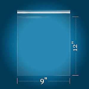 iMailer - 500 Pack - 9" x 12"- Cellophane Bags Self Sealing - Clear Cello Resealable Plastic Poly Bags for A4, Letter Sized Documents, Plastic Sleeves, Clothing