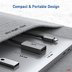 uni USB C to HDMI Adapter 4K, High Speed HDMI to USB-C Adapter, Type C (Thunderbolt 3/4) HDMI Converter Compatible with MacBook Pro/Air, Chromebook, XPS, Surface, iPhone 15 Pro/Max, Galaxy S23
