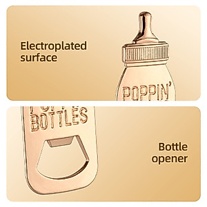 15 Pack Baby Bottle Bottle Openers for Baby Shower Favors Gifts, Baby Shower Decorations Souvenirs, Poppin Bottles Openers for Guests Gender Reveal Party Favors (White, 15)