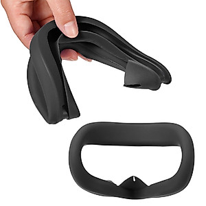 Devansi Newest VR Silicone Face Cover for Oculus Quest 2 Face Protect Skin Sweatproof Lightproof Anti-Leakage
