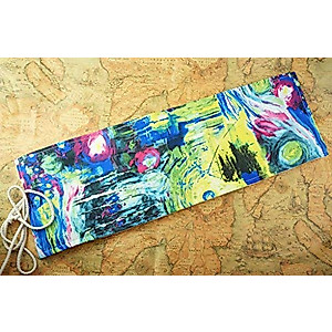 CreooGo Canvas Pencil Wrap, Pencils Roll Pouch Case Hold for 48 Colored Pencils (Pencils NOT Included)-Paniting,48 Holes