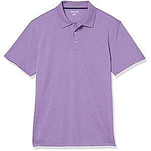 Amazon Essentials Men's Slim-Fit Quick-Dry Golf Polo Shirt, Purple Heather, Large