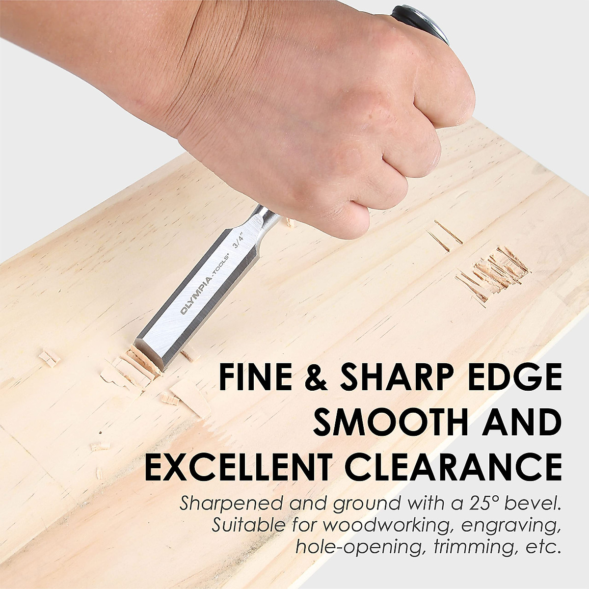 Olympia Tools Wood Chisels, Set of 3, 30-191, 3-piece