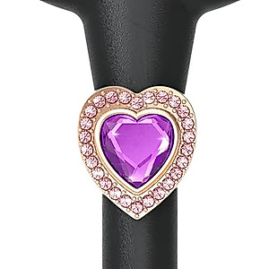 BJÖRN HALL Stethoscope Heart Charm | Fits littmann Classic III | Perfect Nurse Accessory for Work | Charmed Purple Love Heart Crystal Bling | Perfect Gift- Nurse RN RT Vet | Rose Gold - Purple Heart