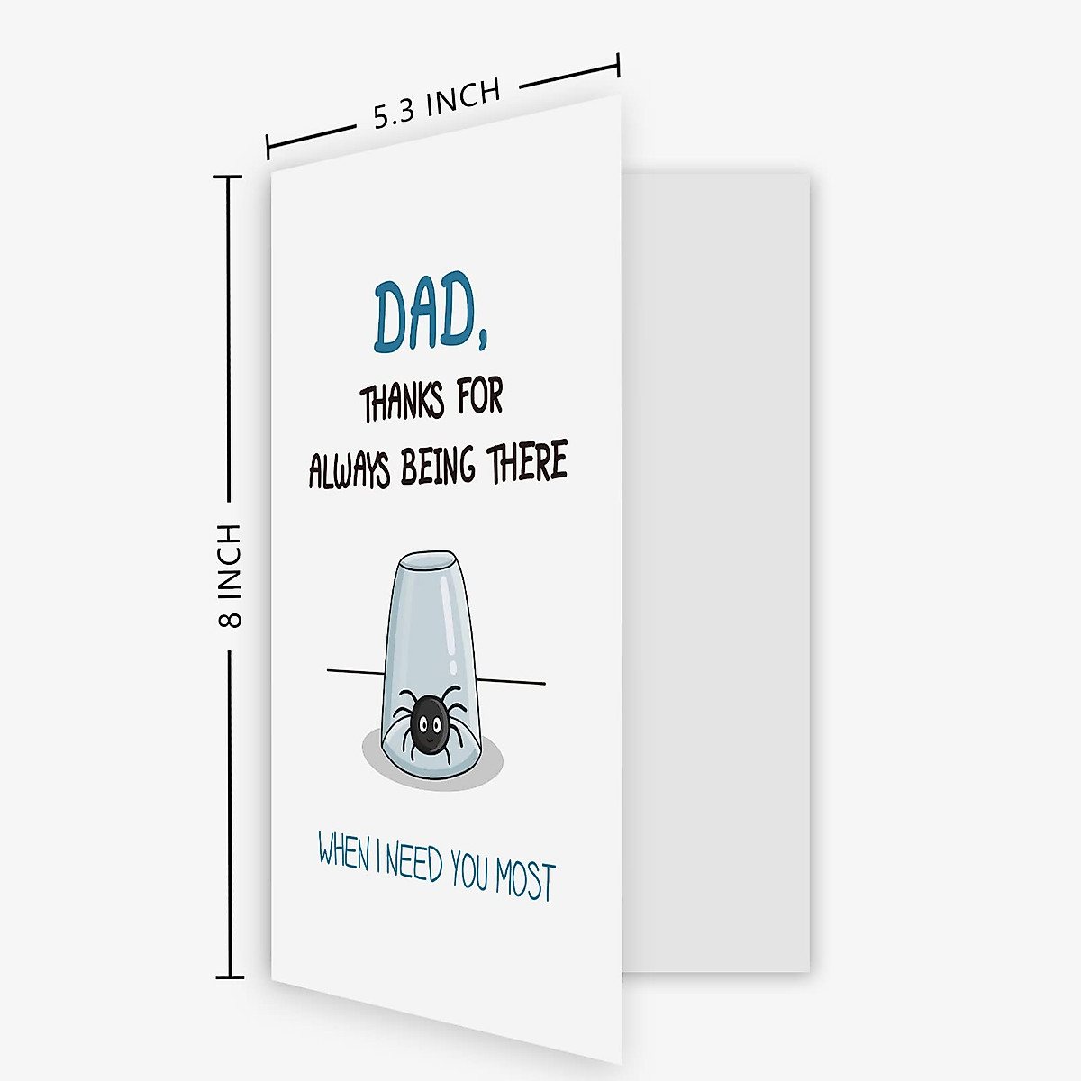 Ogeby Funny Father’s Day Card for Dad, Cute Spider Birthday Card from Daughter Son, Dad Thanks for Always Being There
