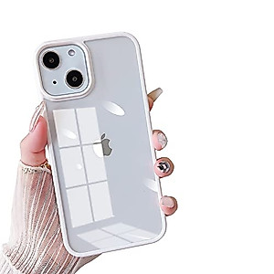 ZTOFERA Compatible with iPhone 13 Case Clear, Anti-Scratch Crystal Transparent Shockproof Protective Case for iPhone 13 - White