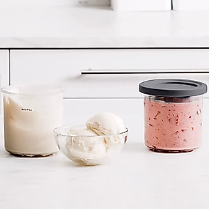 YAMSLAM 4 Pcs 600ML Ice Cream Containers Compatible with NC299AMZ & NC300s Series Ninja Creami Ice Cream Makers Reusable Ice Cream Containers4
