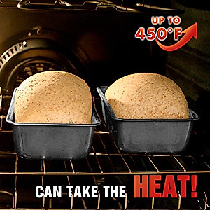 KITESSENSU Bread Pan, Nonstick Loaf Pan with Easy Grips Handles, Carbon Steel Loaf Pans for Baking, Bread Pans for Homemade Bread, Brownies and Pound Cakes, Set of 2, Gray