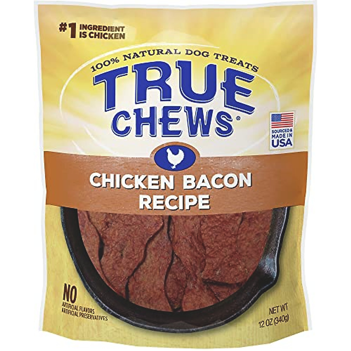 Blue Buffalo True Chews Natural Dog Treats, Chicken Bacon Recipe 12 oz bag