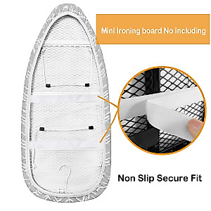 Rblofo 12 x 32 Tabletop Ironing Board Cover and Premium Heavy Duty 4 Layer Pad Extra Thick Padding, Heat Reflective and Stain Resistant with Elasticized Edges 12.5 x 32 inch Iron Board Covers