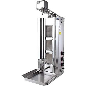 BEST INDUSTRIAL - AUTOMATIC ROTATING FULL SET - Meat Capacity:35 kg./ 77 lb. NATURAL GAS 3 BURNER Vertical Broiler Commercial/Home use Shawarma Gyro Doner Kebab Tacos Al Pastor Grill Trompo Machine