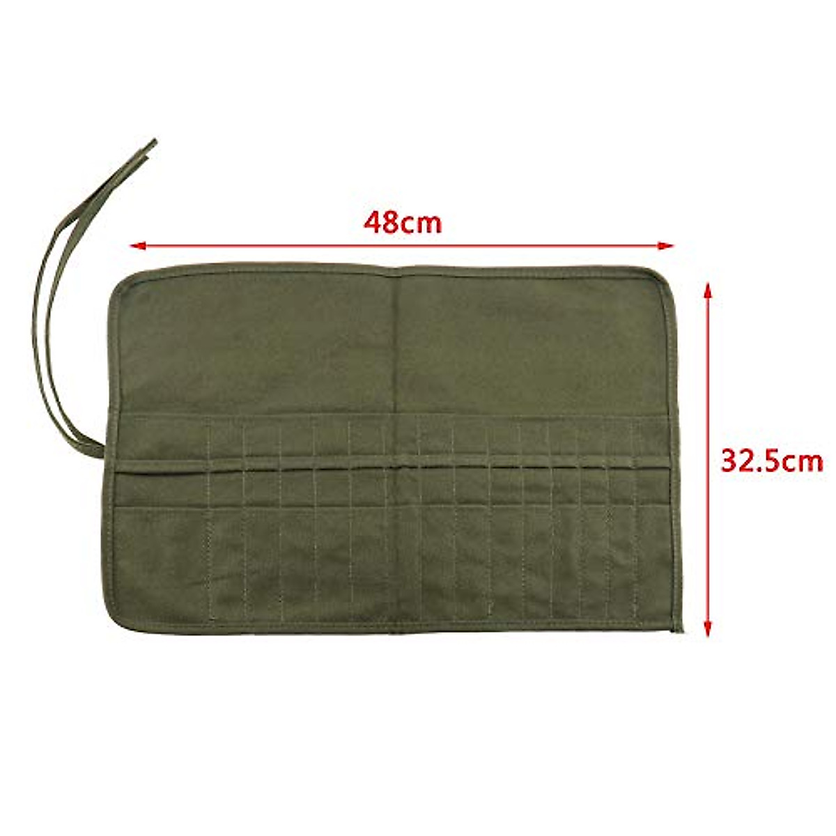 Creative-Idea Paint Brush Artist Canvas Roll Pouch Holder 30 Slots Storage Acrylic Oil Watercolor Gouache Army Green