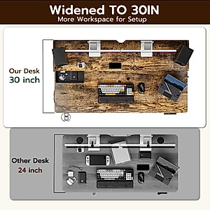 Acrolix 55x30 Inches Standing Desk with Drawers,Adjustable Height Desk with 4 PU Drawers,Double Storage Shelvers Sit Stand Up Desk,Home Office Computer Desk(Rustic Brown)