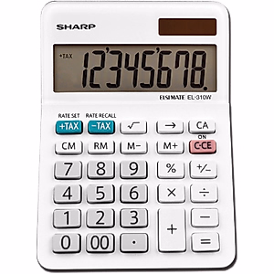 Sharp EL-310WB Calculator, White 3.125, 3.38 x 4.75 x 1.0 inches