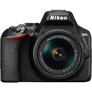 Nikon D3500 24.2MP DSLR Digital Camera with AF-P DX 18-55mm Lens (1590) Deluxe Bundle -Includes- Sandisk 64GB SD Card + Large Camera Bag + Filter Kit + Spare Battery + Telephoto Lens + More