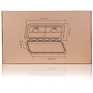 smartmarine 24"x14" Marine Boat Deck Hatch,Boat Access Hatch & Lid, Black/White (White)