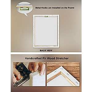 Creoate Framed Canvas Wall Art, Botanical Wall Art Print, Leaf Plant Poster Art Print Set of 3 Minimalist Leaves Canvas Wall Decor for Living Room, 12x16 Inch