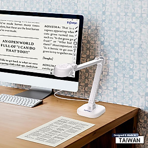 INSWAN INS-1 USB Document Camera — 8MP Ultra HD, Auto Focus, LED Light, Built-in Microphone, Mac OS, Windows, Chromebook Compatible for Distance Learning, Remote Teaching, Web Conferencing, Live Demo