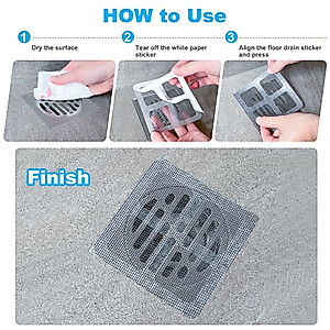 60 Pcs 4" X 4" Disposable Shower Drain Hair Catcher, Bathroom Drain Hair Catcher,Drain Mesh Cover, Drain Mesh Strainer. Suitable for bathrooms, Laundry Rooms, bathtubs, Kitchens, Sinks