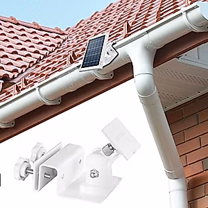 Gutter Mount for Ring Solar Panel - OkeMeeo Outdoor Mount Compatible with Ring and Arlo Solar Panel for Maximum Sunlight, White,1 Pack(Not for Super Panel)